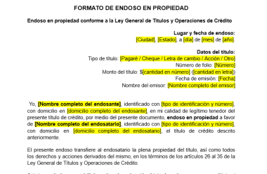 🖋️ Formato de Endoso en Propiedad: Qué es, cómo usarlo y cómo firmarlo ...